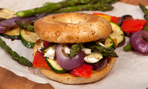 Grilled Vegetable and Goat Cheese Bagel | Dempster's