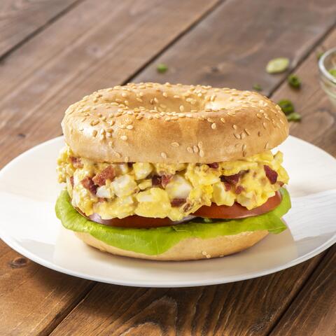 Bacon and Ranch Egg Salad Bagel Sandwiches | Dempster's